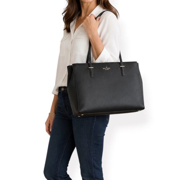 kate spade | Bags | Kate Spade Cedar Street Jensen Tote Black Saffiano ...